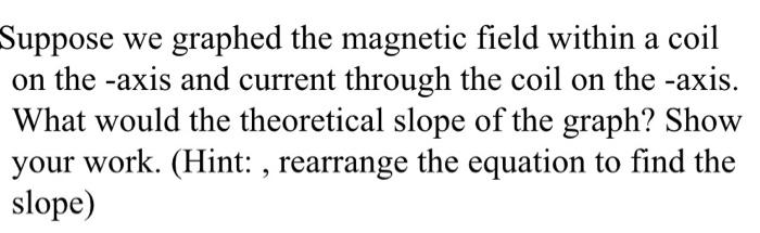 Solved Suppose we graphed the magnetic field within a coil | Chegg.com