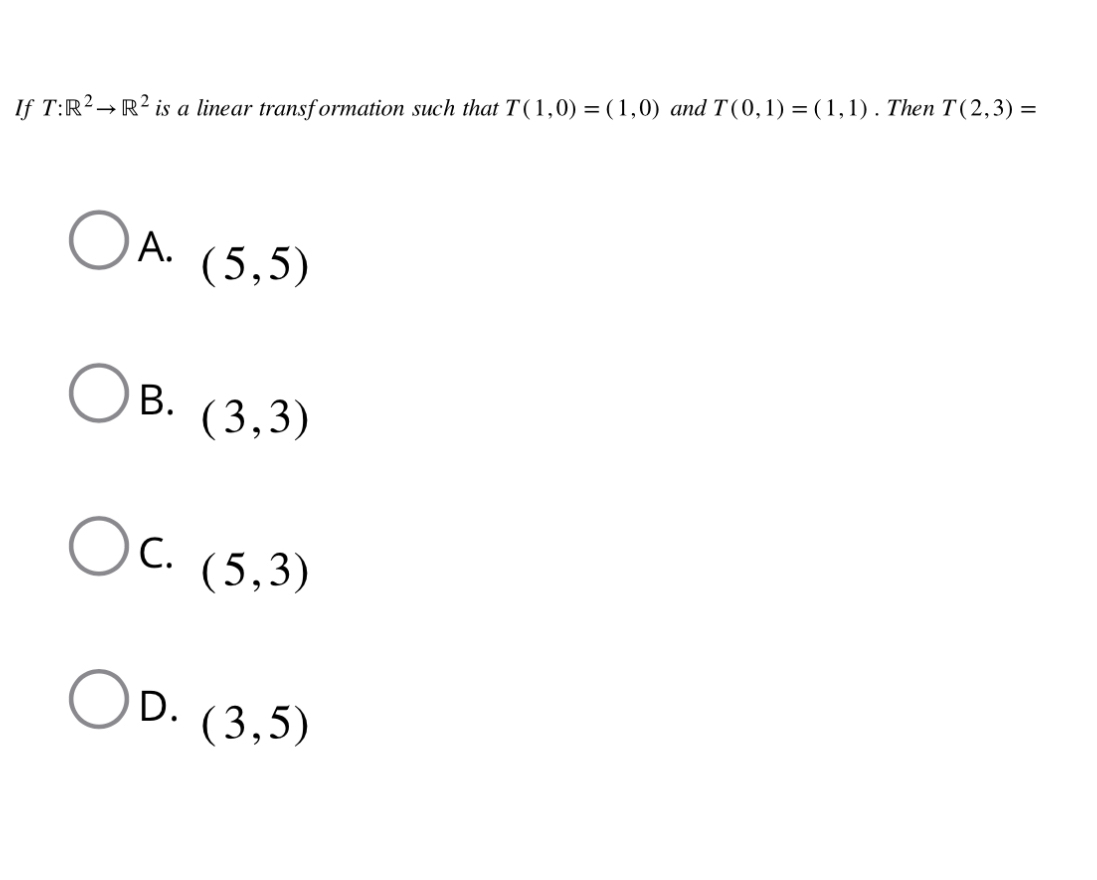 Solved If T:R2→R2 ﻿is a linear transformation such that | Chegg.com