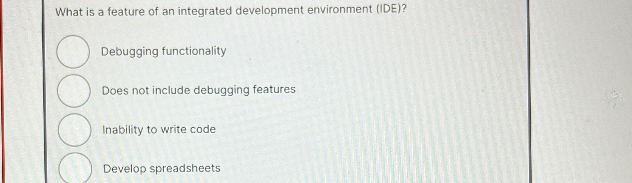 Solved What is a feature of an integrated development | Chegg.com