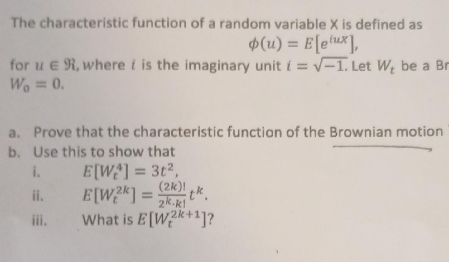 Solved The characteristic function of a random variable X is | Chegg.com