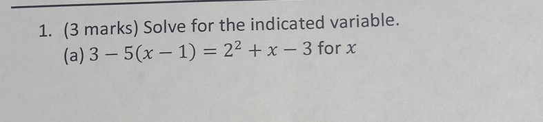 Solved (3 marks) Solve for the indicated | Chegg.com Solved (3 marks) Solve for the indicated | Chegg.com