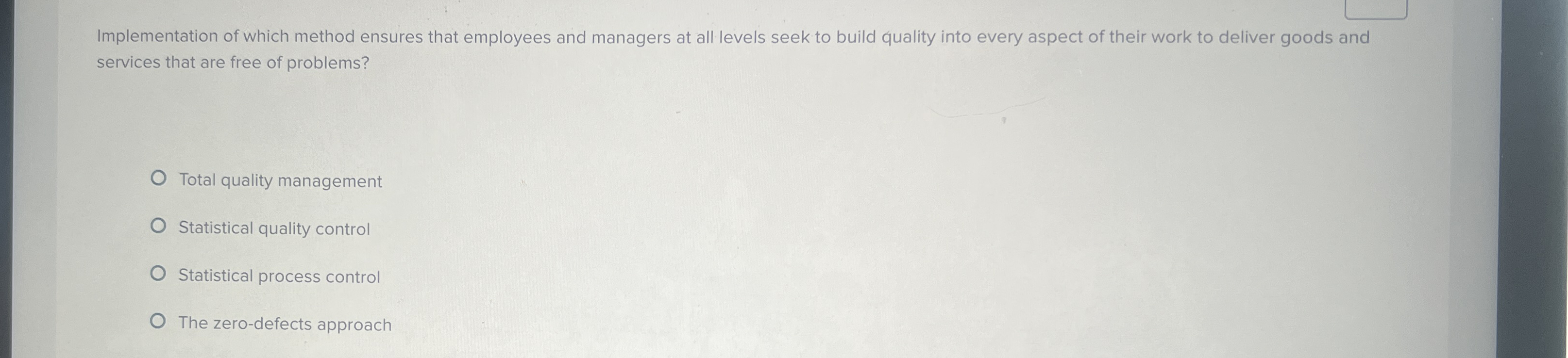 Solved Implementation of which method ensures that employees | Chegg.com