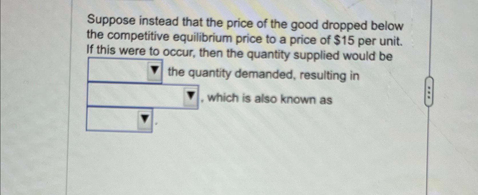 Solved Suppose instead that the price of the good dropped | Chegg.com
