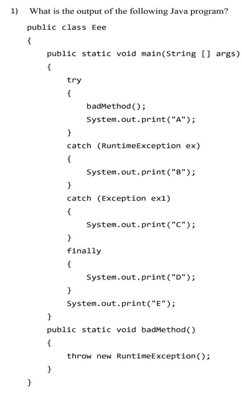 Solved 1) What is the output of the following Java program? | Chegg.com