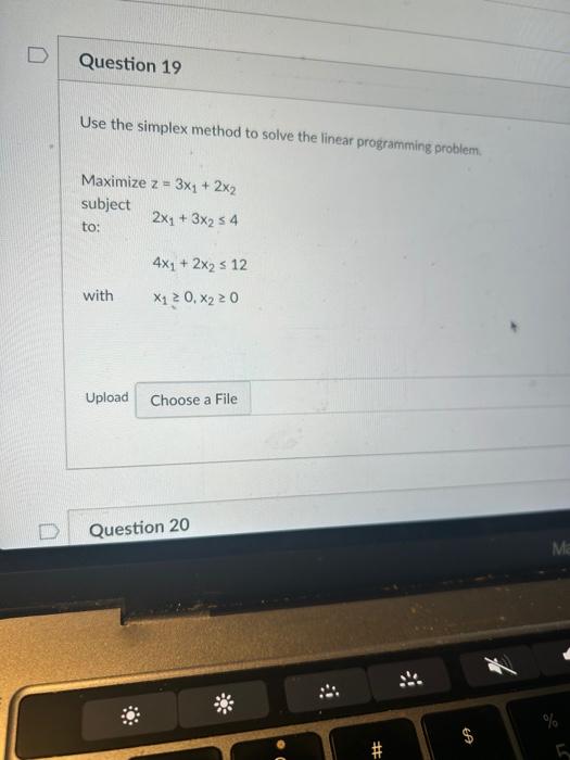 Solved Use the simplex method to solve the linear | Chegg.com