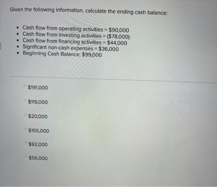 Solved Given the following information, calculate the ending | Chegg.com