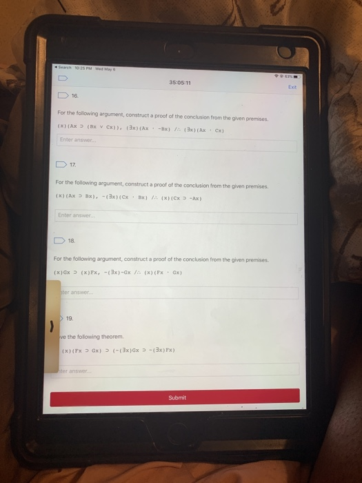 Solved D 16. For the following argument, construct a proof | Chegg.com