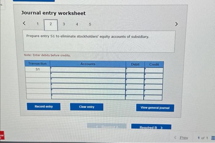 Solved Journal entry worksheet Prepare entry 51 to eliminate | Chegg.com