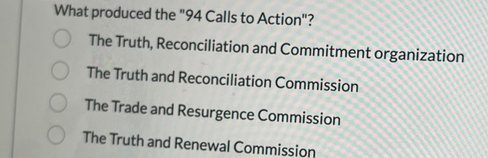 Solved What produced the "94 ﻿Calls to Action"?The Truth, | Chegg.com