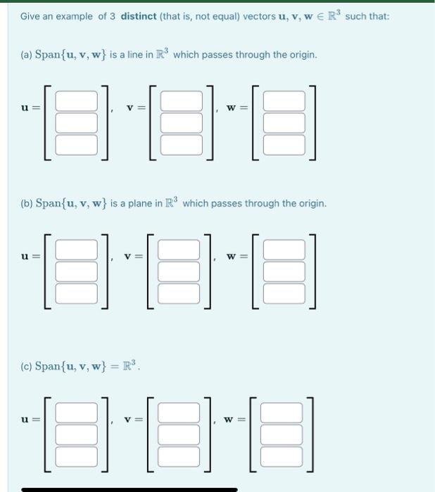 Solved Give an example of 3 distinct (that is, not equal) | Chegg.com Solved Give an example of 3 distinct (that is, not equal) | Chegg.com