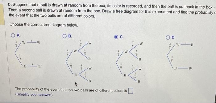 Solved A box contains four white balls and five black balls. | Chegg.com