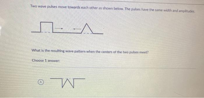 Solved Two wave pulses move towards each other as shown | Chegg.com