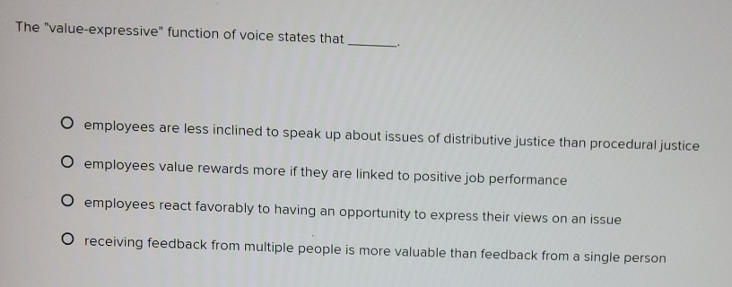 Solved The "value-expressive" function of voice states that | Chegg.com