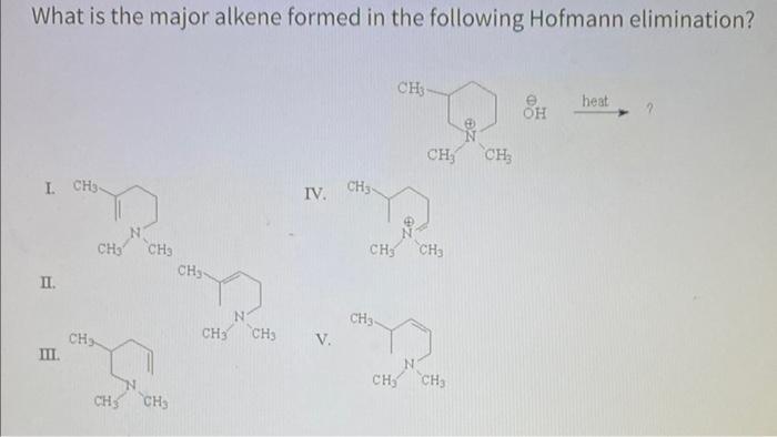 Solved What is the major alkene formed in the following | Chegg.com