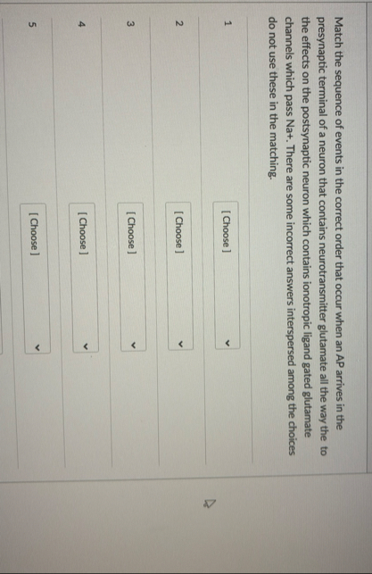 Solved Match the sequence of events in the correct order | Chegg.com
