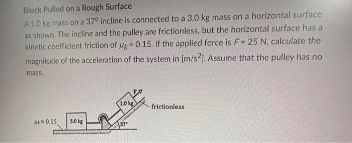 Solved Block Pulled on a Rough Surface A 1.0 kg mass on a | Chegg.com