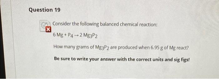 Solved Consider the following balanced chemical reaction: | Chegg.com