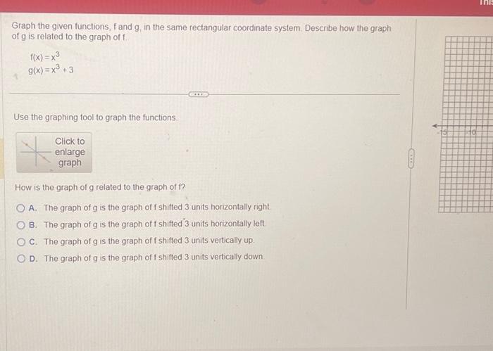 Solved Graph the given functions, f and g, in the same | Chegg.com
