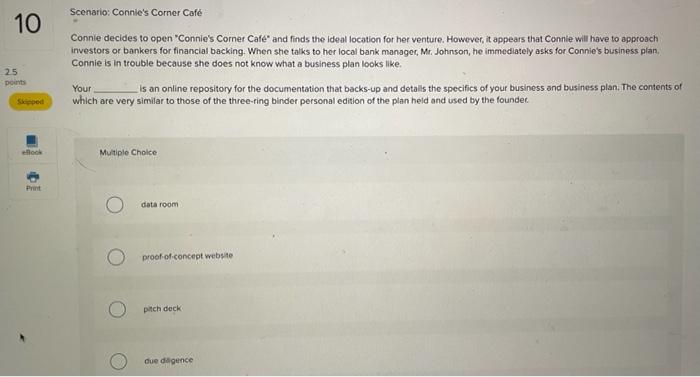 Solved 13 Scenario: Connie's Corner Cafe Connie decides to | Chegg.com