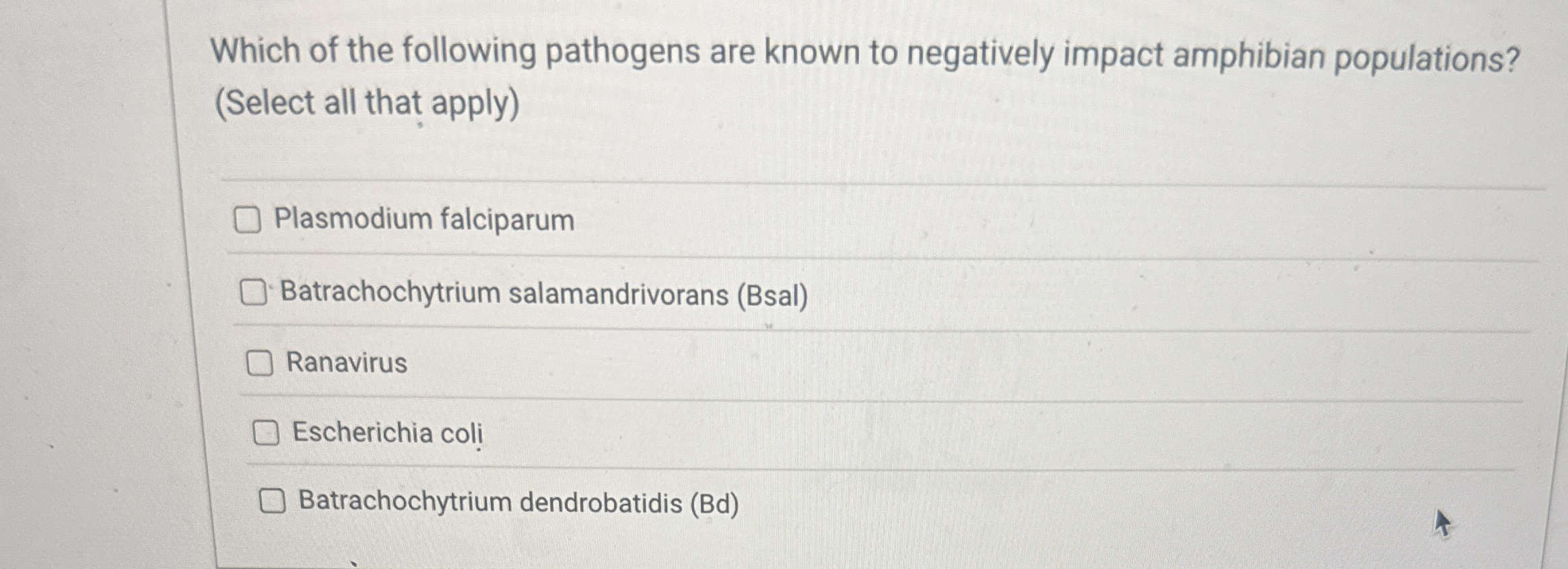 Solved Which of the following pathogens are known to | Chegg.com