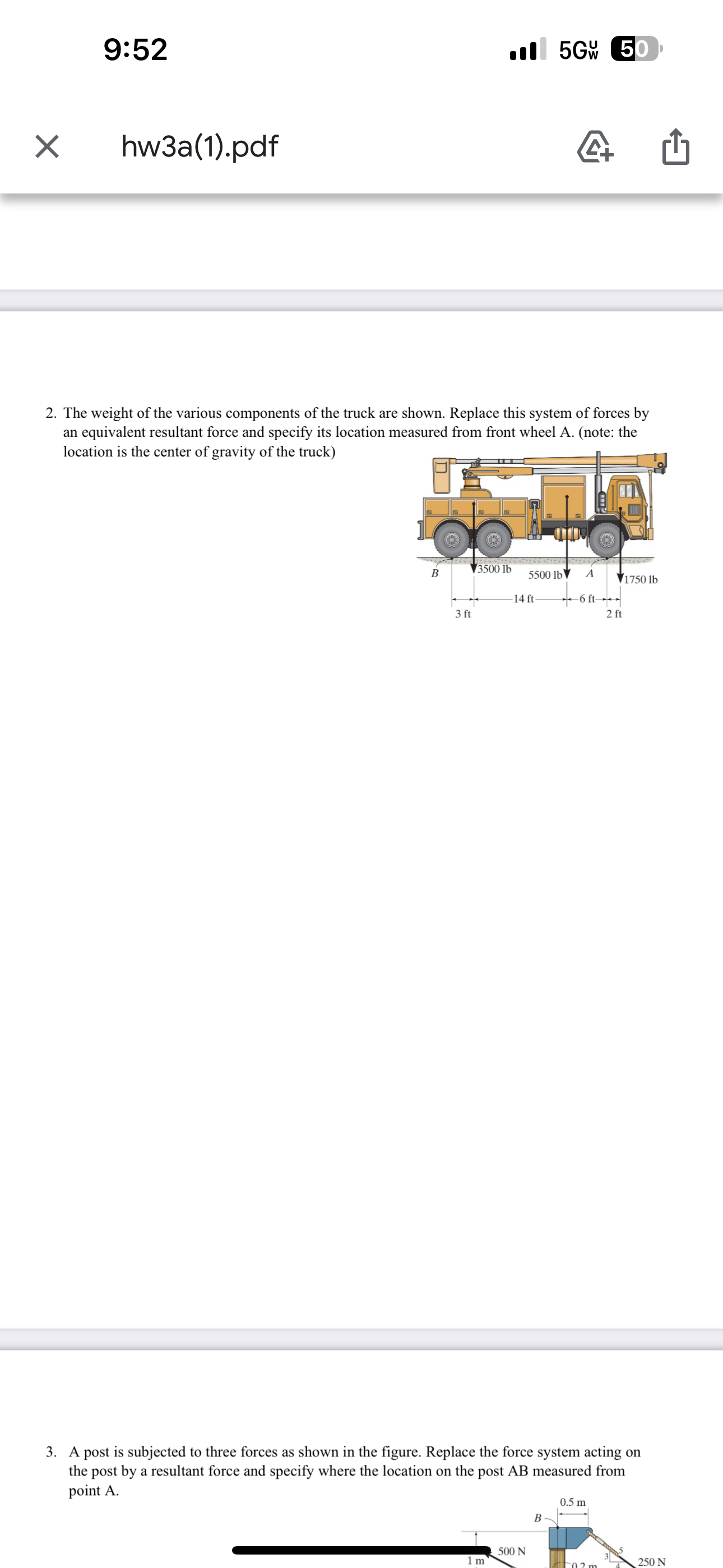 Solved 9:52.II 5Gw∪5hw3a(1).pdf2. ﻿The weight of the various | Chegg.com