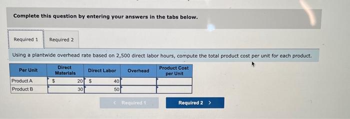 Solved Exercise 17-11 (Static) Computing product cost per | Chegg.com
