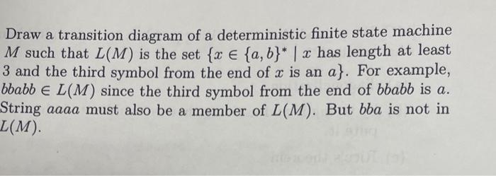 Solved Draw a transition diagram of a deterministic finite | Chegg.com