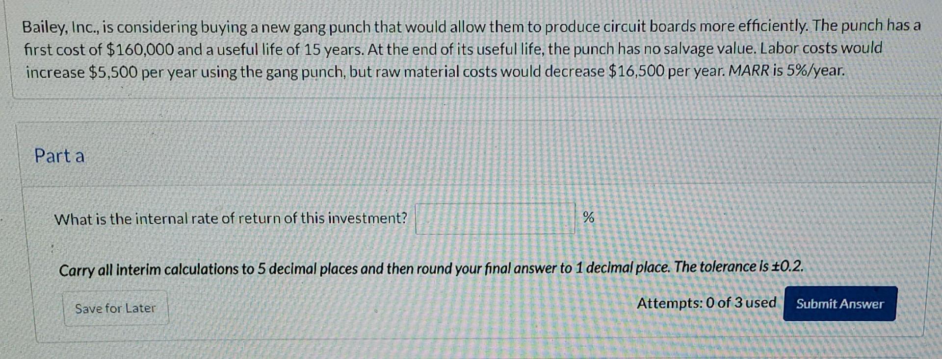 Solved Bailey, Inc., is considering buying a new gang punch | Chegg.com