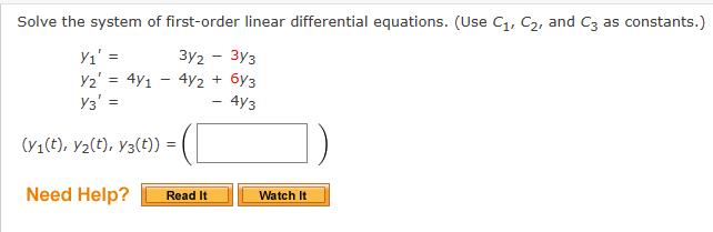 Solved Solve the system of first-order linear differential | Chegg.com