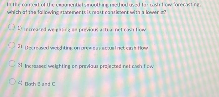 Solved In the context of the exponential smoothing method | Chegg.com
