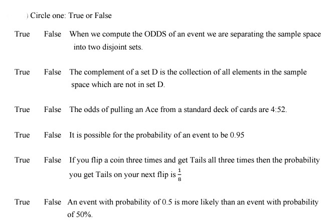 Solved Circle one: True or False True False When we compute | Chegg.com