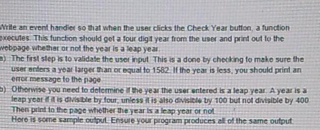 Solved Write an event handier so that when the user clicks | Chegg.com