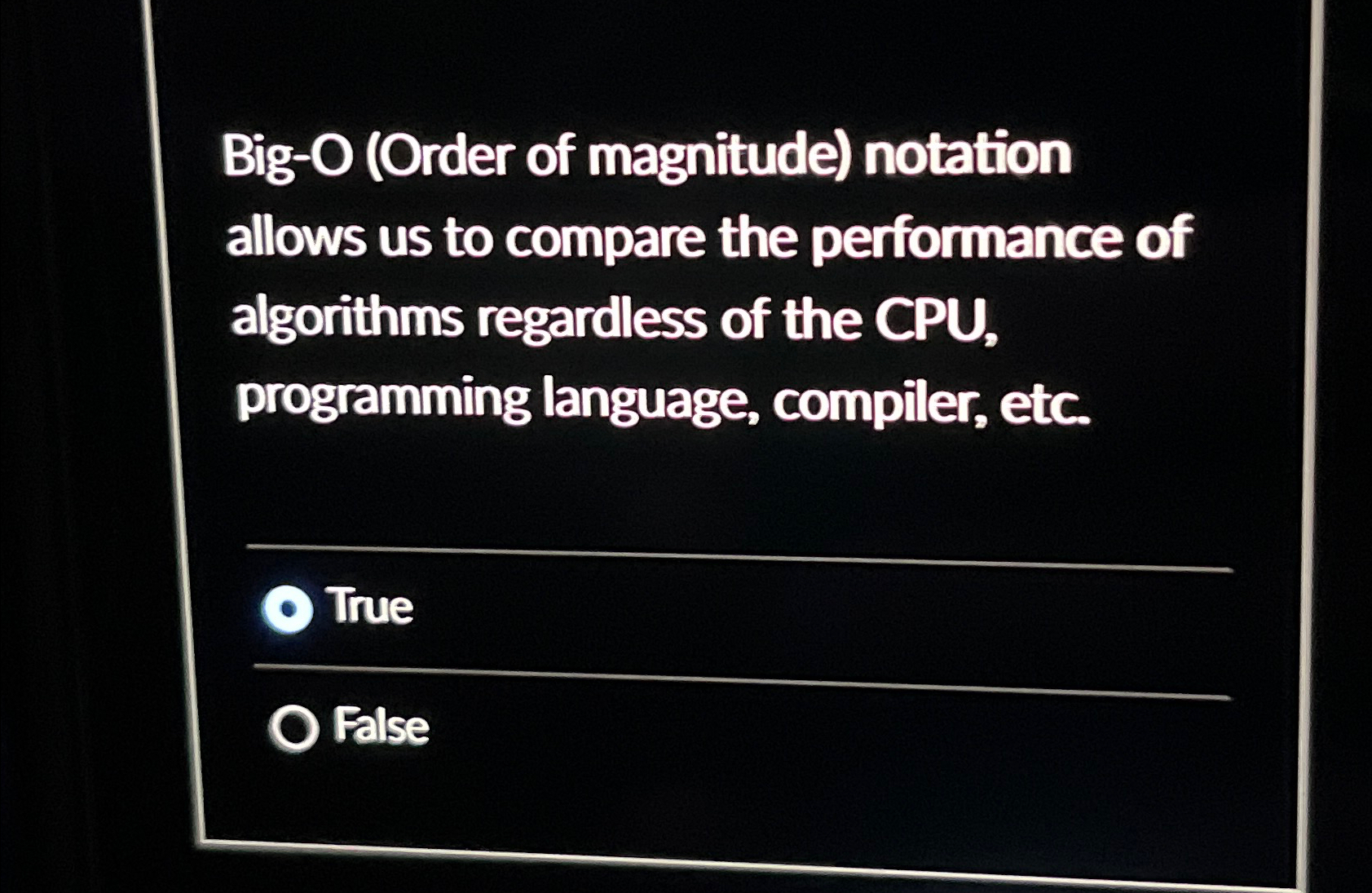 Solved Big-O (Order of magnitude) ﻿notation allows us to | Chegg.com