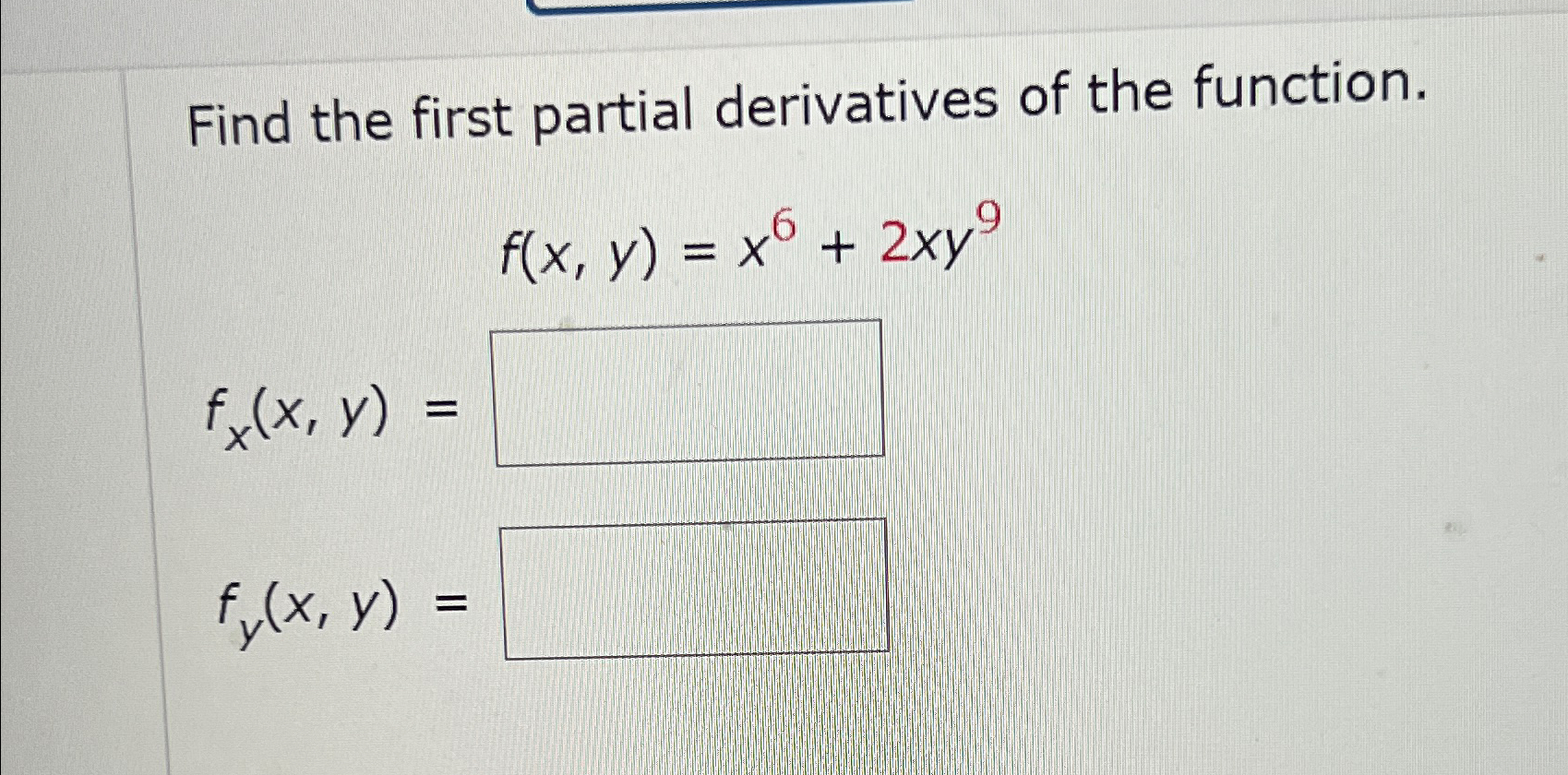Solved Find the first partial derivatives of the | Chegg.com