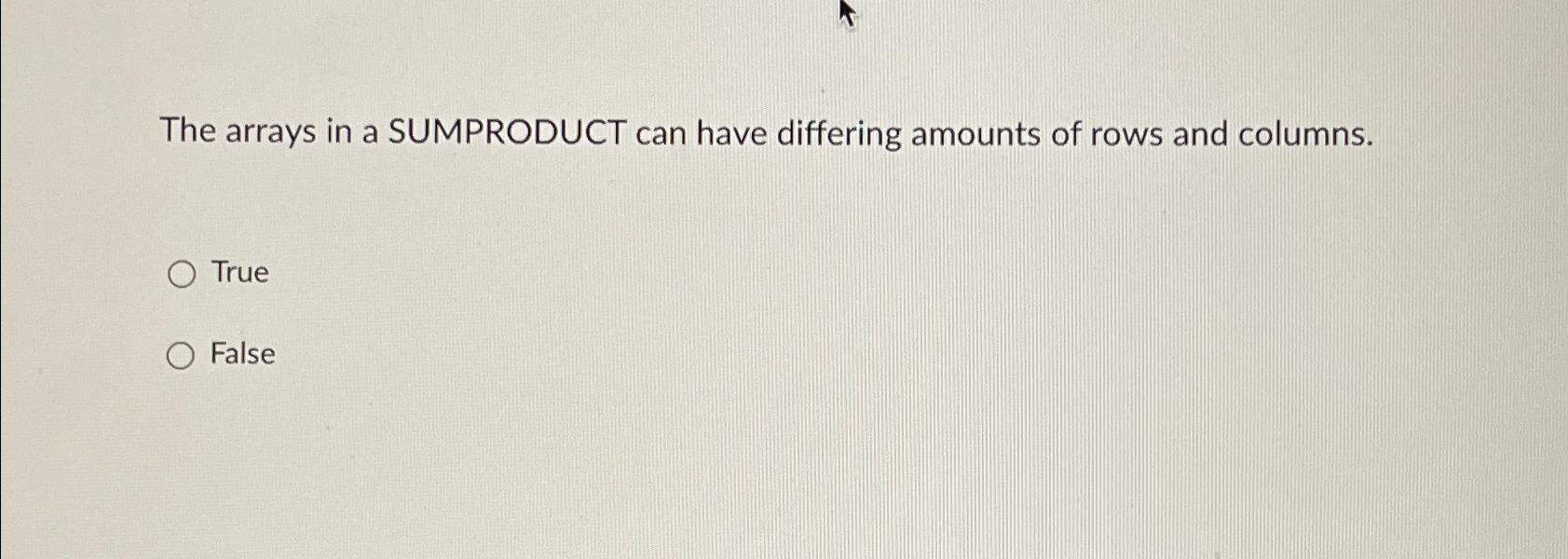 Solved The arrays in a SUMPRODUCT can have differing amounts | Chegg.com