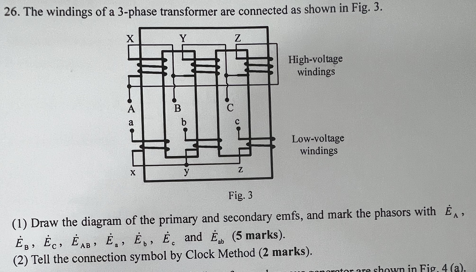 Solved The windings of a 3-phase transformer are connected | Chegg.com