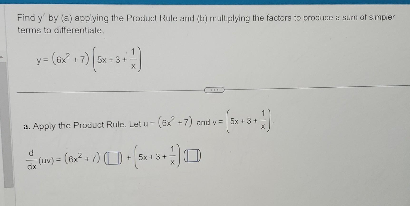 Solved 3 Find y' by (a) applying the Product Rule and (b) | Chegg.com