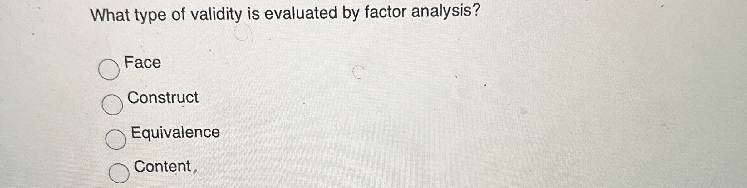 Solved What type of validity is evaluated by factor | Chegg.com