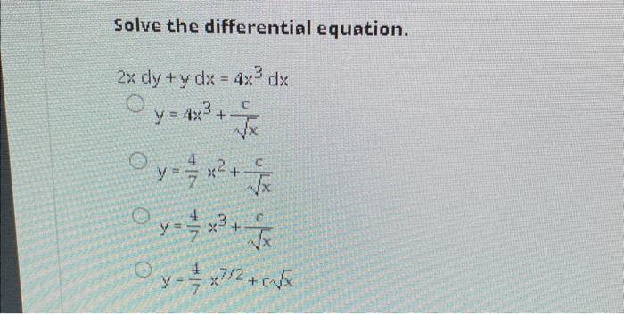 Solved Solve the differential equation. | Chegg.com