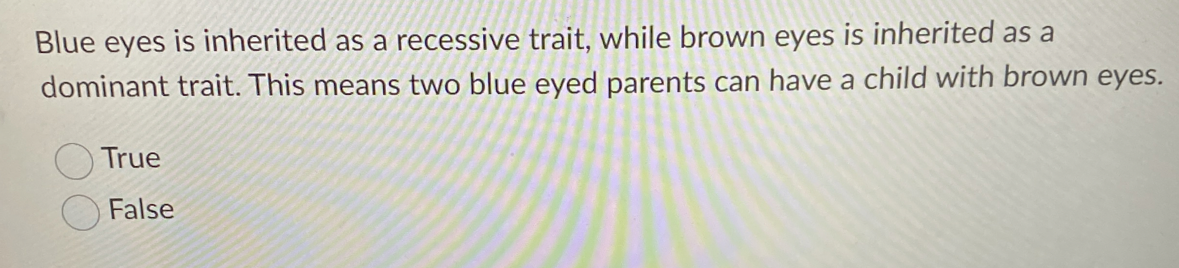 High Quality SOLUTION Blue eyes is inherited as a recessive trait, while | Chegg.com