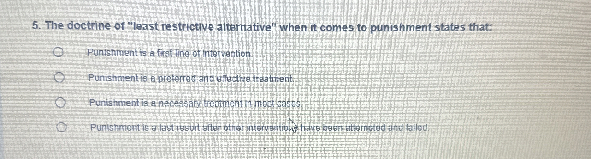 Solved The doctrine of "least restrictive alternative" when | Chegg.com