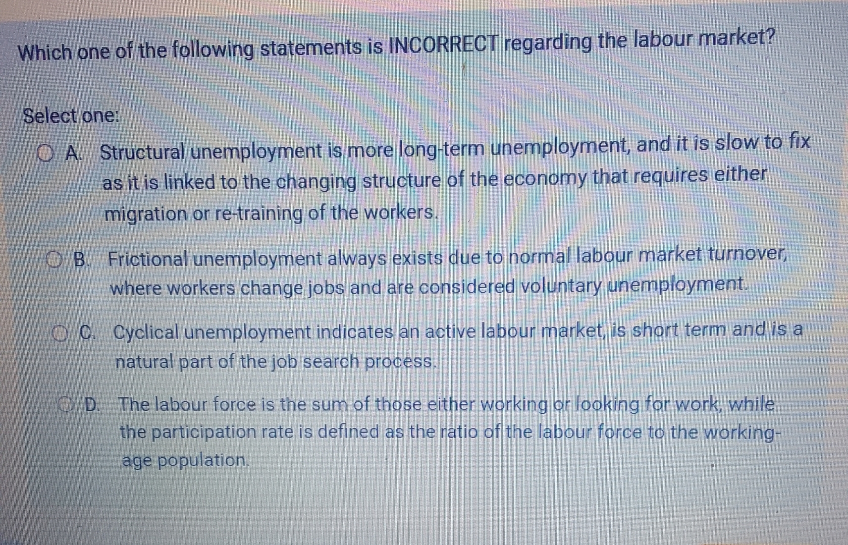 Solved Which one of the following statements is INCORRECT | Chegg.com