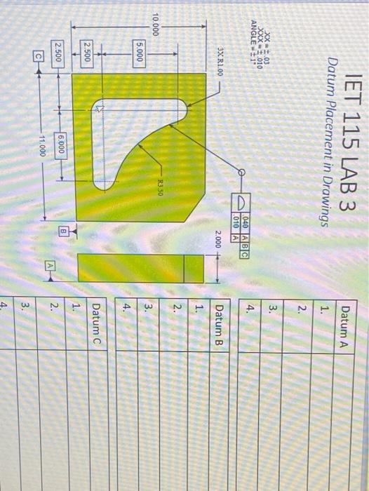 Solved IET 115 LAB 3 Datum Placement in Drawings For each of | Chegg.com