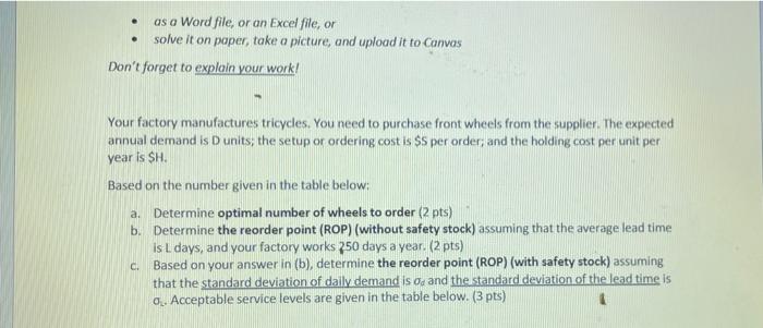 Solved as a Word file, or an Excel file, or solve it on | Chegg.com