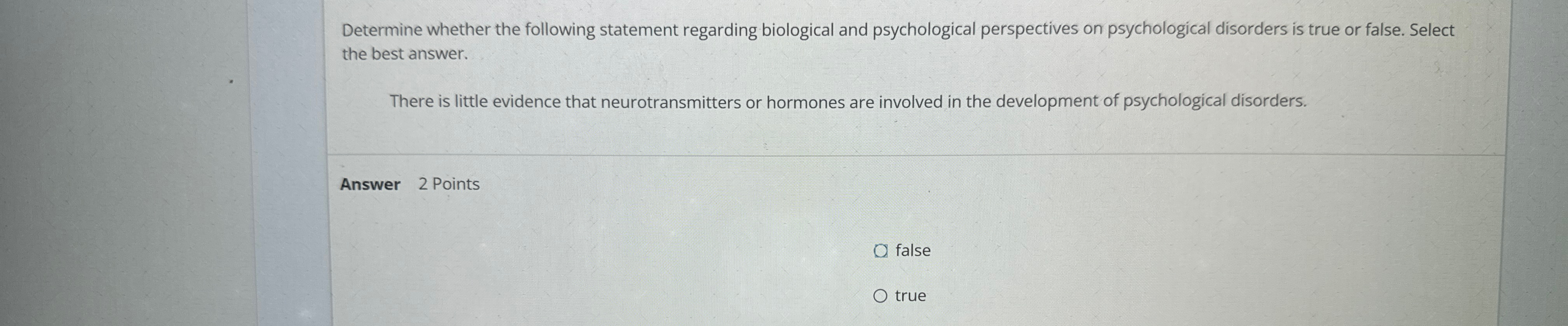 Solved Determine whether the following statement regarding | Chegg.com