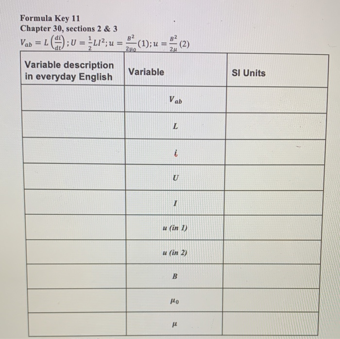 Solved B2 Vab Formula Key 11 Chapter 30, sections 2 & 3 B2 | Chegg.com