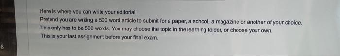Here is where you can write your editoriall Pretend | Chegg.com