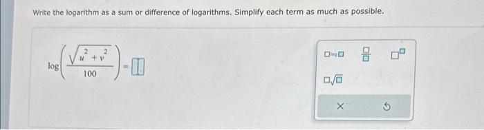 Solved Virite the logarithmic expression as a single | Chegg.com