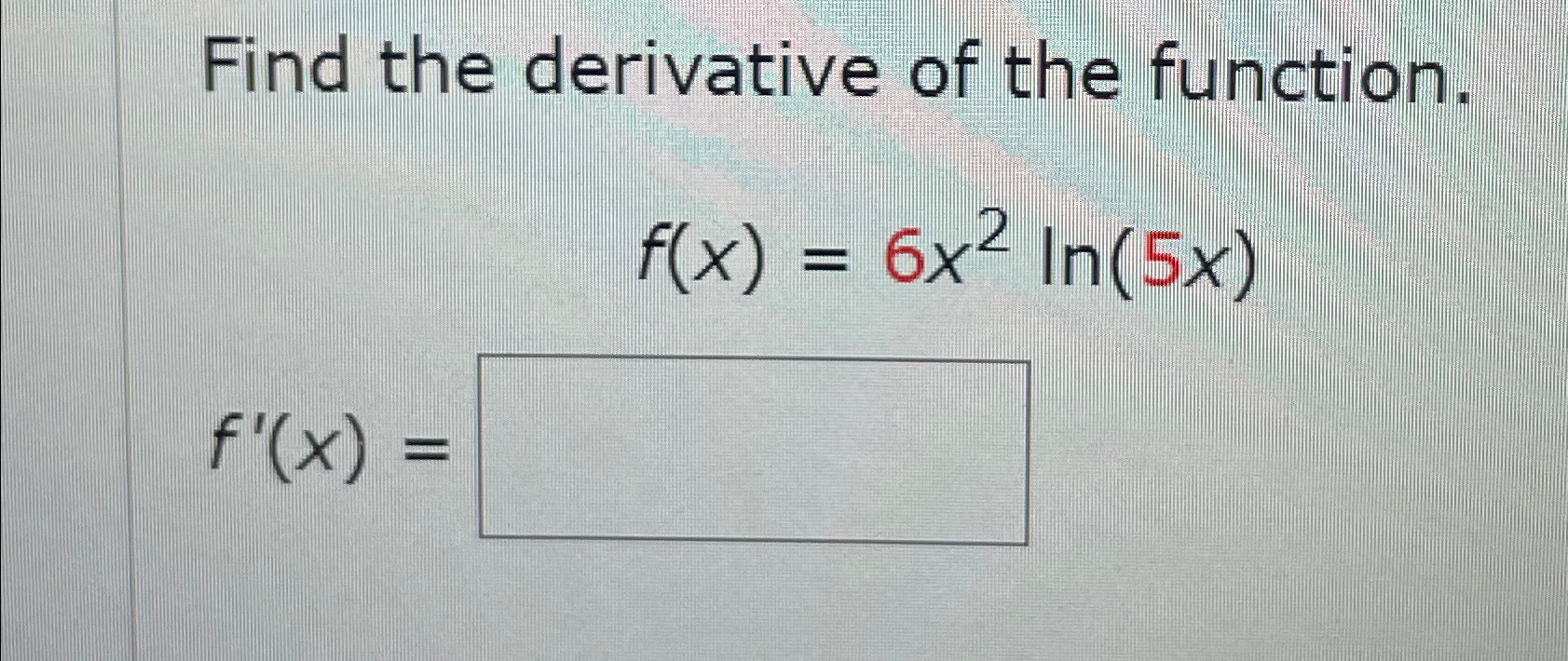 Solved Find the derivative of the | Chegg.com