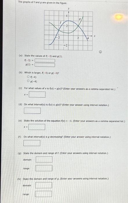 Solved The graphs of fand g are given in the figure. (a) | Chegg.com